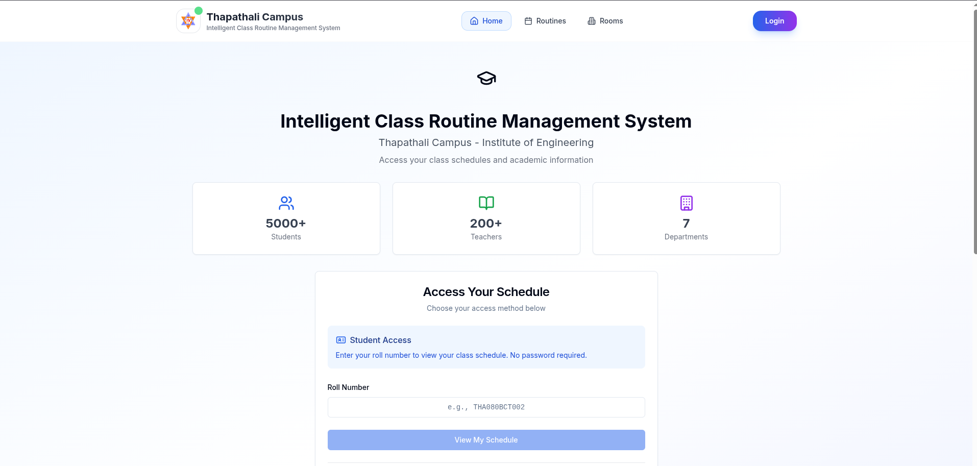 IOE Intelligent Class Routine Management System - Thapathali Campus Routines